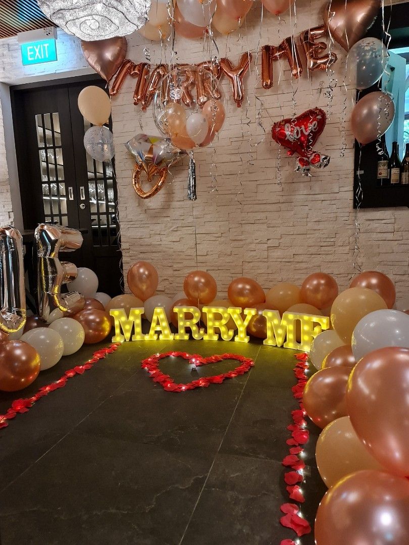 Proposal decorations, marry me set up, marry me decorations, helium ...