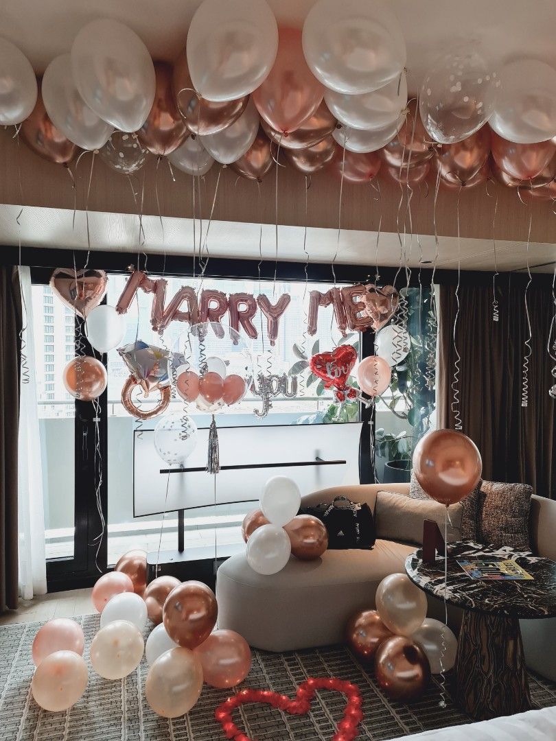 Proposal decorations, marry me set up, marry me decorations, helium ...