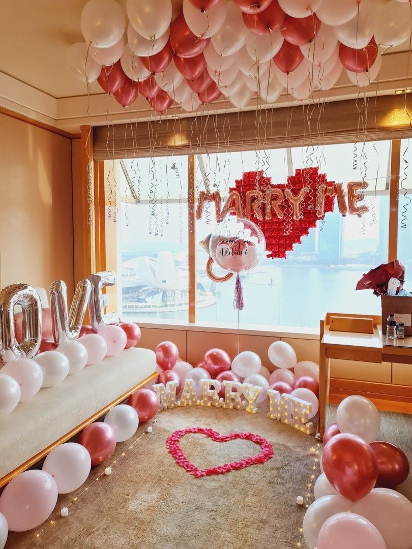 Proposal decorations, marry me set up, marry me decorations, helium ...