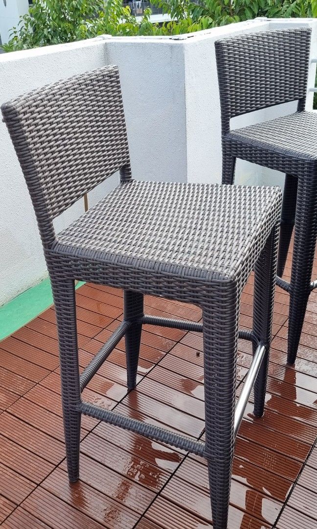 Rattan bar table set, Furniture & Home Living, Outdoor Furniture on ...