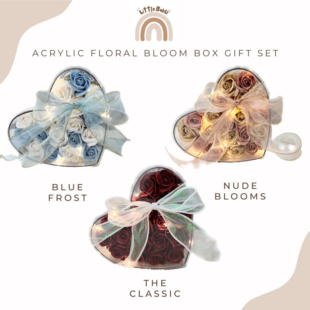 (READY STOCK) ACRYLIC HANDCRAFTED FLORAL BLOOM BOX GIFT SET, Hobbies ...