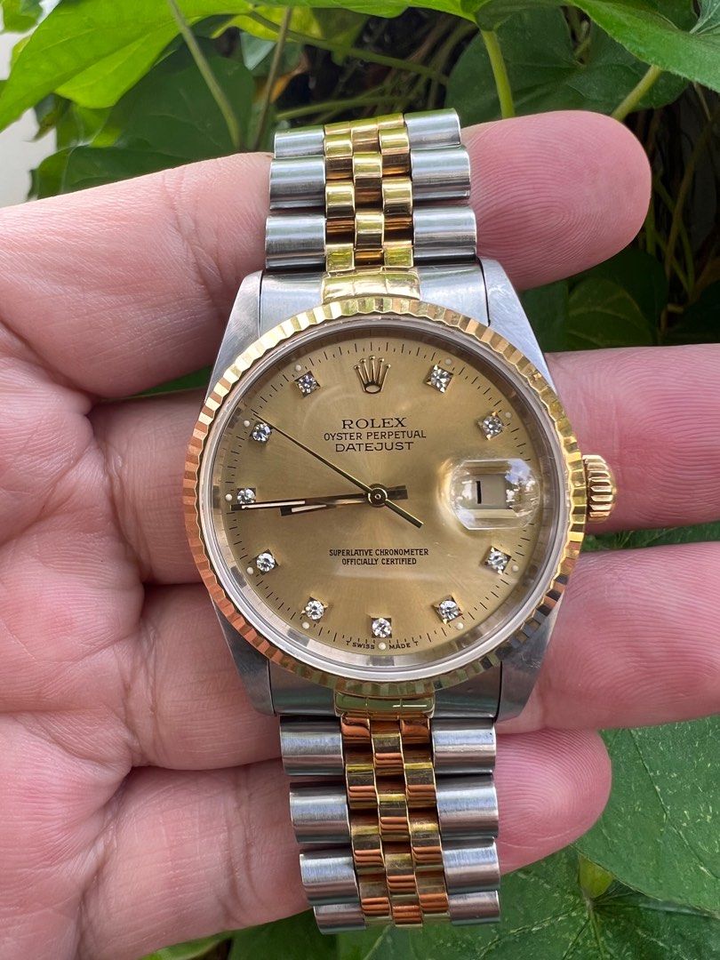 Rolex Datejust 16233, diamond dial, Luxury, Watches on Carousell