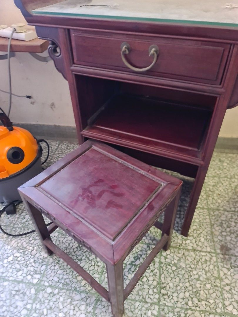 Rosewood telephone table and stool, Furniture & Home Living, Furniture ...