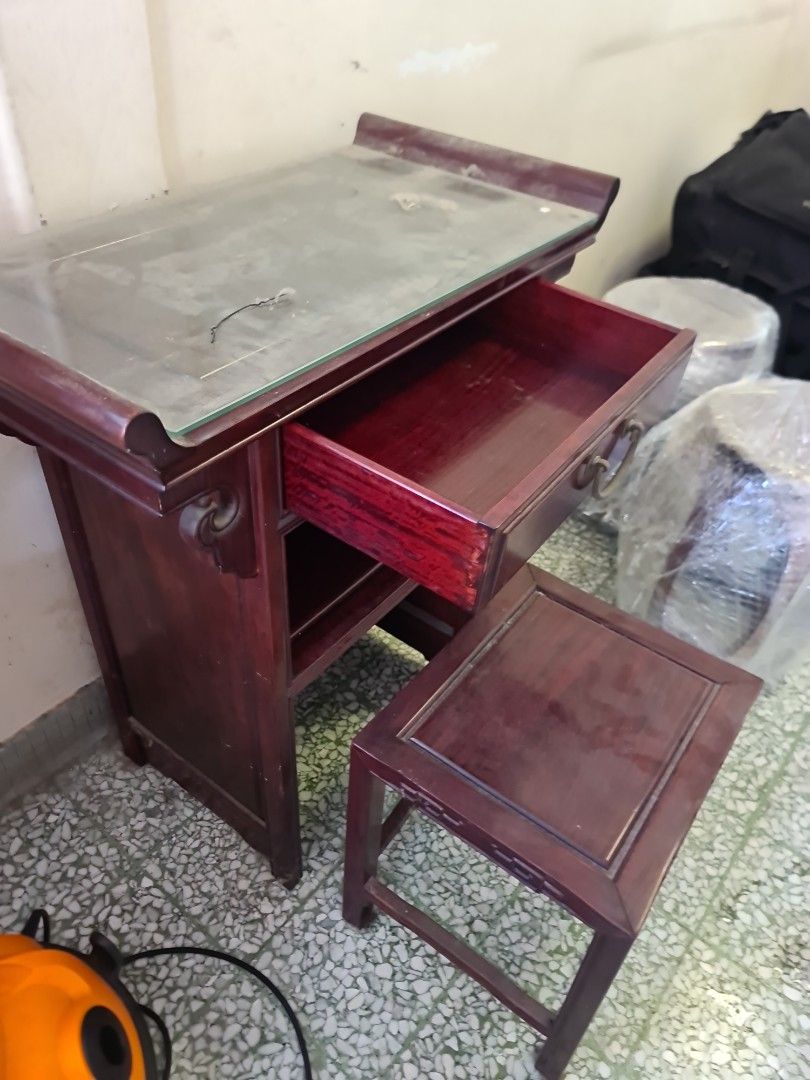 Rosewood telephone table and stool, Furniture & Home Living, Furniture ...