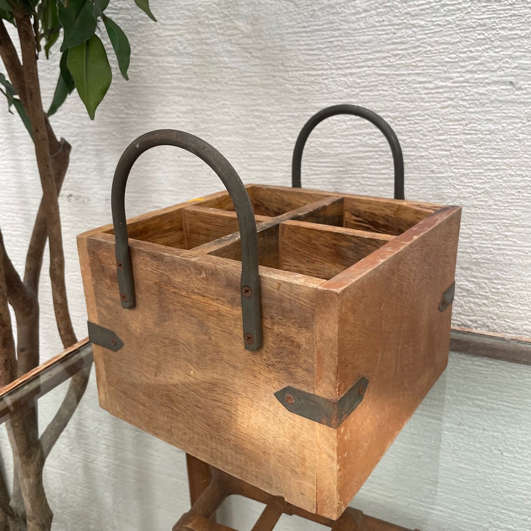 Rustic Wooden Caddy 2, Furniture & Home Living, Home Improvement ...