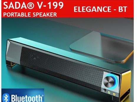 SADA Computer Speaker V-199 USB Wired Bar Stereo Subwoofer Music Player ...