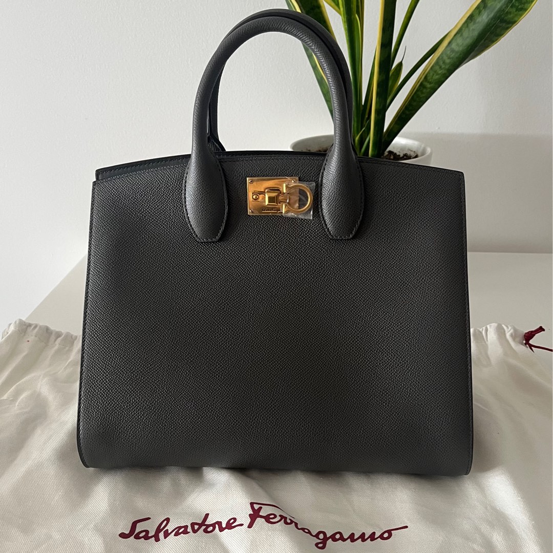 Salvatore Ferragamo Studio Box Medium Top Handle Bag, Luxury, Bags ...