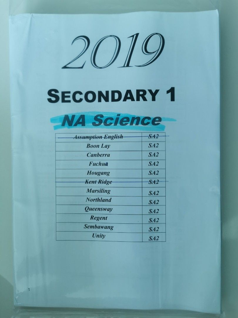 Secondary 1 NA Science Exam Papers, Hobbies & Toys, Books & Magazines ...