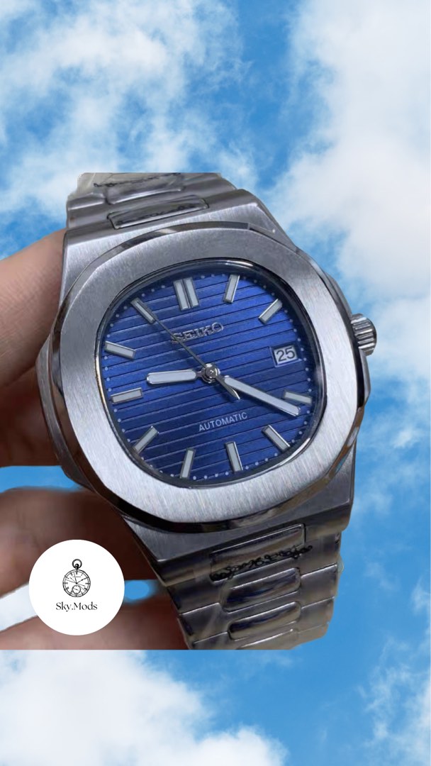 Seiko PatekP Nautilus Mod NH35 Royal Blue Dial PP MOD, Men's Fashion, Watches & Accessories ...