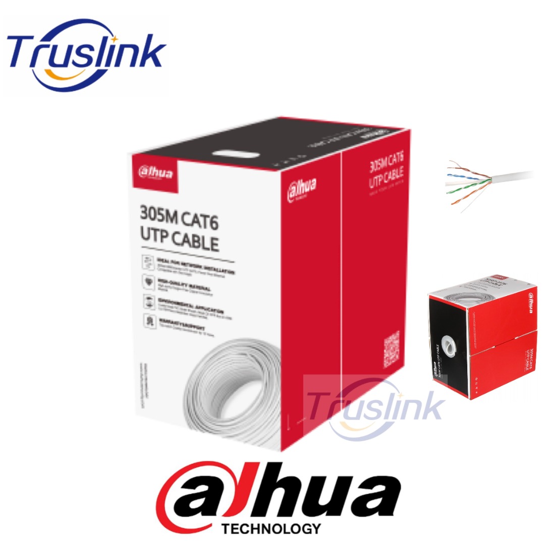 【SG Seller】Truslink Original DAHUA 305 m (1000 ft)/carton UTP CAT6, power over Ethernet ...