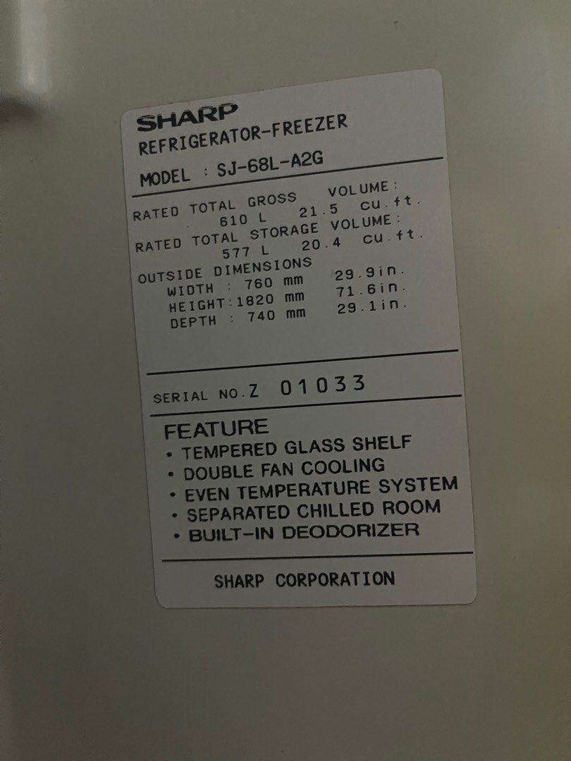 Sharp Refrigerator, TV & Home Appliances, Kitchen Appliances ...