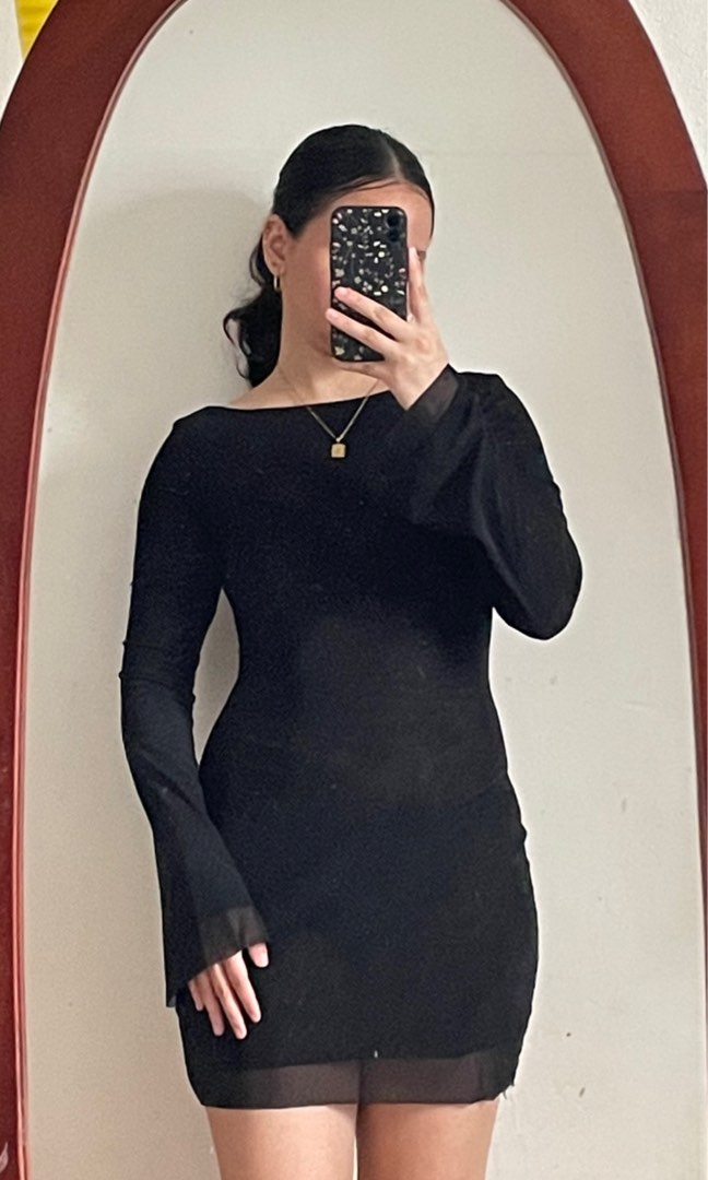 Sheer Lowback Black Dress // pinterest fairycore y2k insp, Women's ...