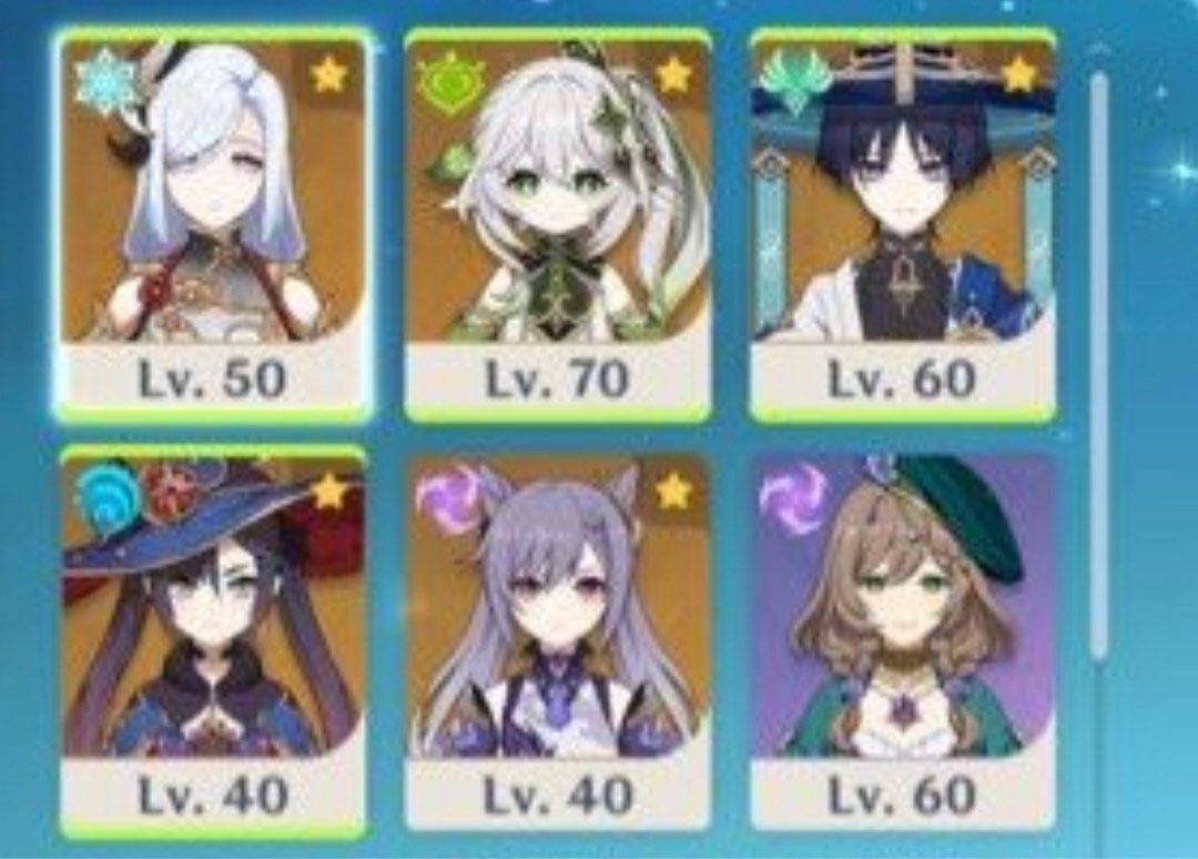 shenhe wanderer nahida and raiden sig ar 45 acc you go first., Video ...