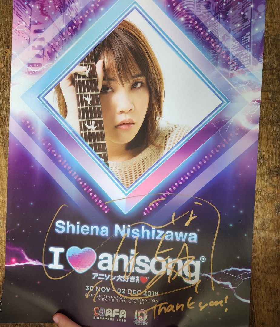 Shiena Nishizawa Signed Poster from C3AFASG I love anisong, Hobbies & Toys, Memorabilia ...