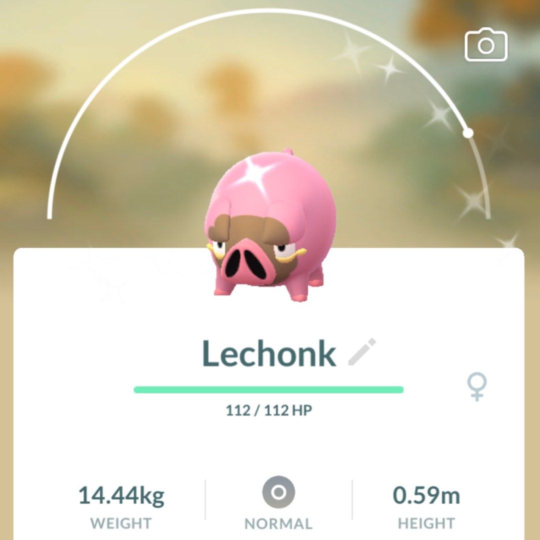Shiny Lechonk Female (Pokemon GO) (iOS/Android), Video Gaming, Gaming ...