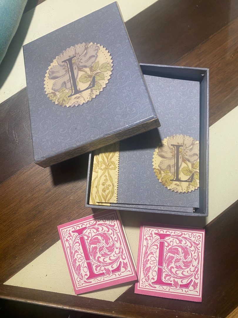 [04] Single-Letter L Monogram Stationery Cards, Hobbies & Toys ...