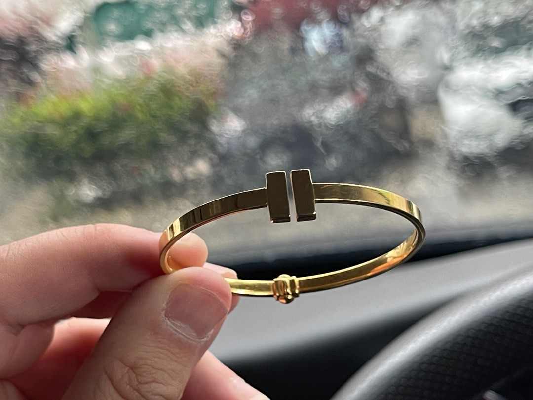 Sk Jewellery 916 gold Tiffany Design Bangle 50cm - openable 22k Yellow ...