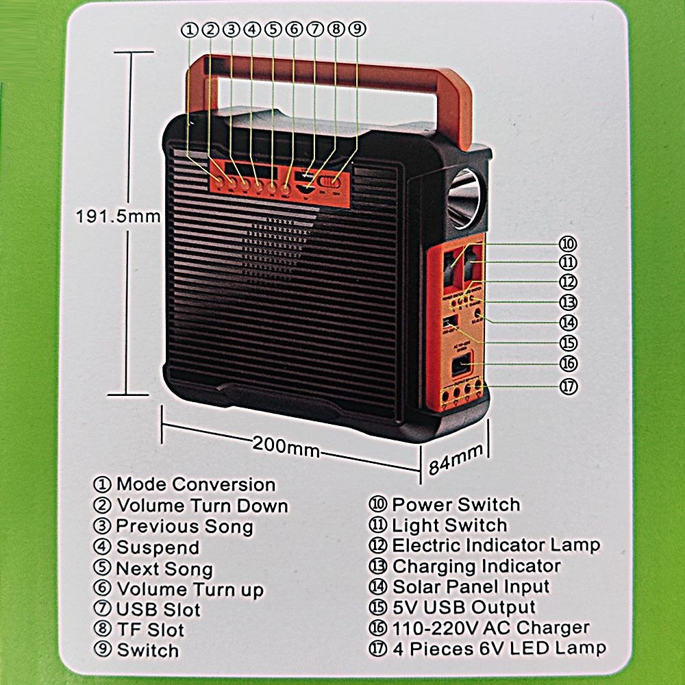 Solar Power Bank Generator Kit USB Charge System+MP3 Radio+3 LED Bulbs ...