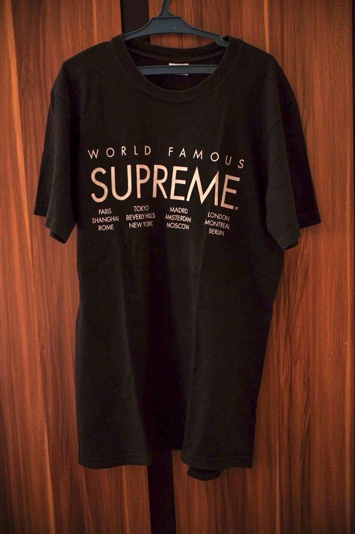 Supreme World Famous Logo Tee, Men's Fashion, Tops & Sets, Tshirts ...