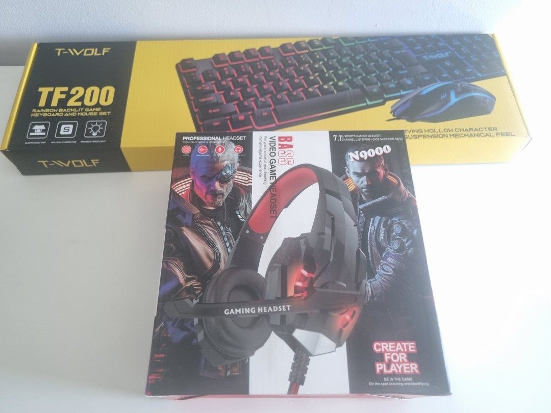TF-200 T wolf gaming keyboard + gaming mouse + gaming headset ...