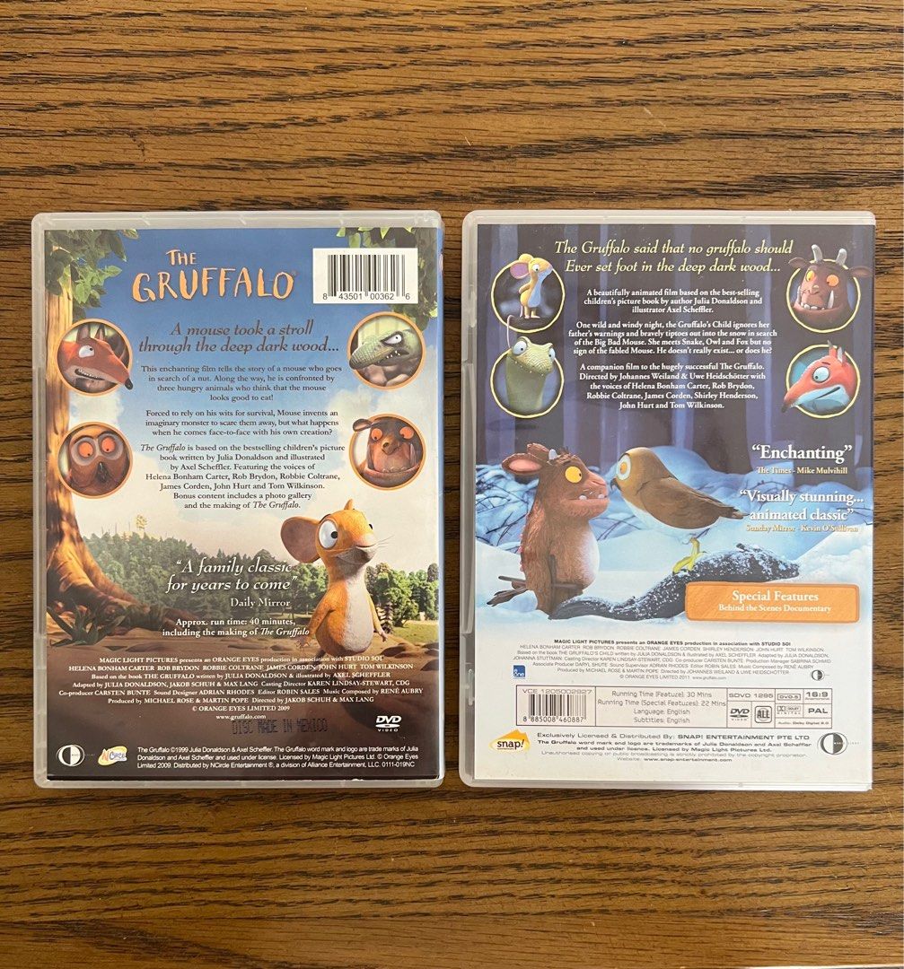 The Gruffalo DVDs, 興趣及遊戲, 音樂、樂器 & 配件, 音樂與媒體 - CD 及 DVD - Carousell