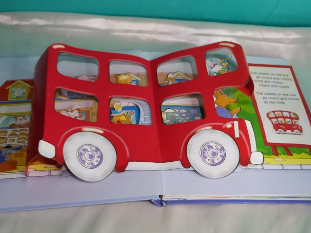 The Wheels On The Bus Pop-Up Book Hardbound Big Book, Hobbies & Toys ...