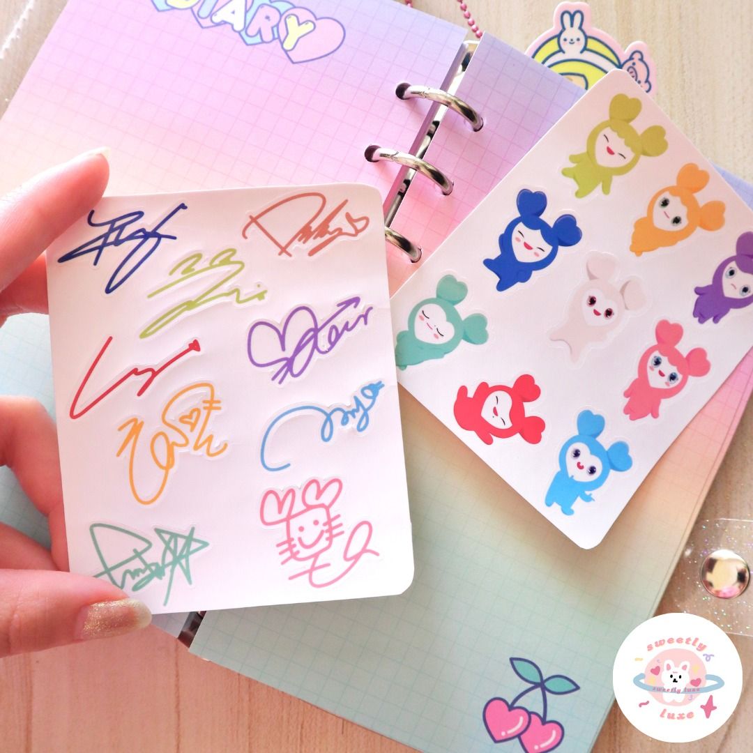 TWICE Laburi & Signature Sticker sheet, Hobbies & Toys, Stationary ...