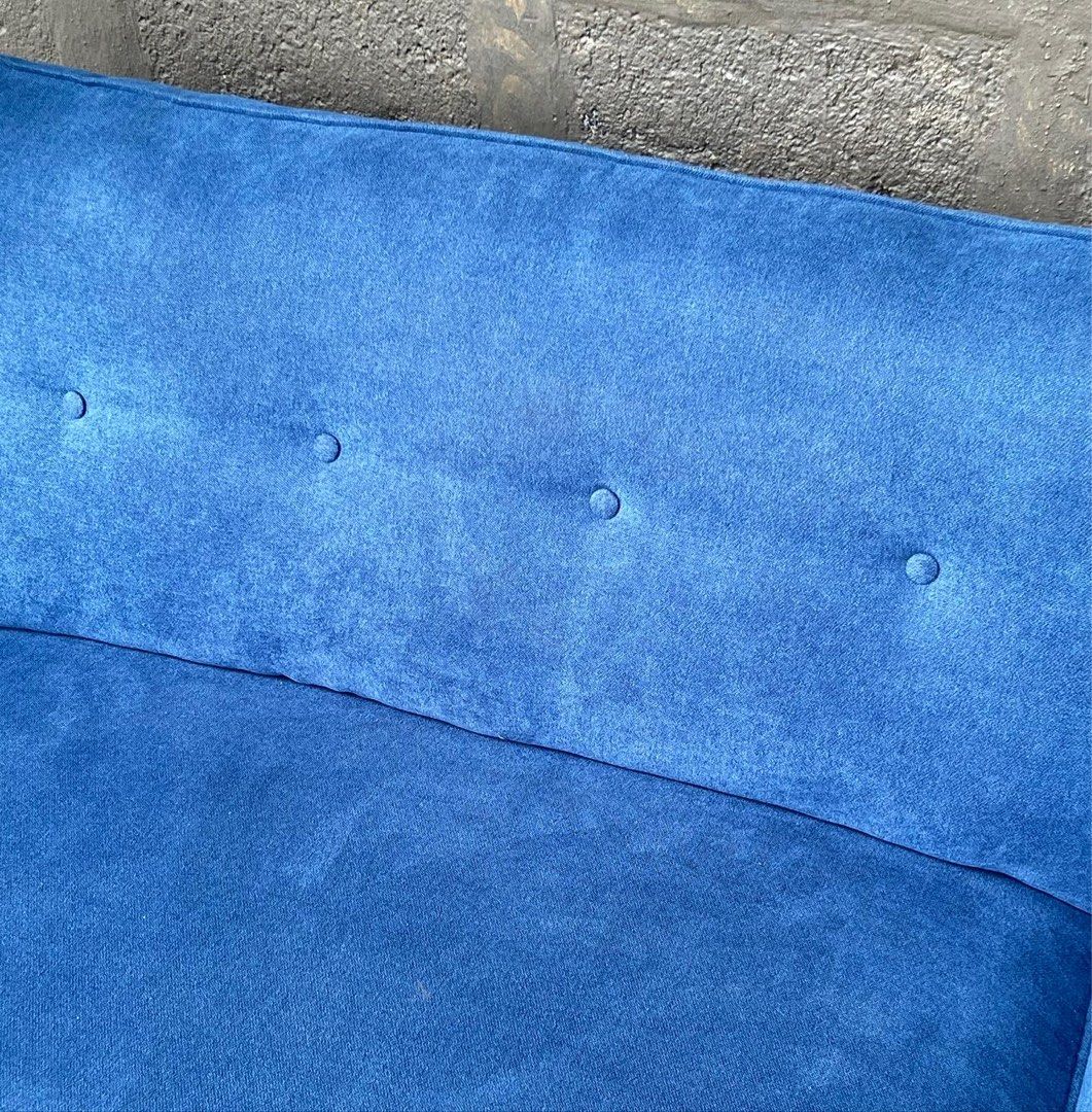 Two Seater Blue Fabric Sofa, Furniture & Home Living, Furniture, Sofas ...