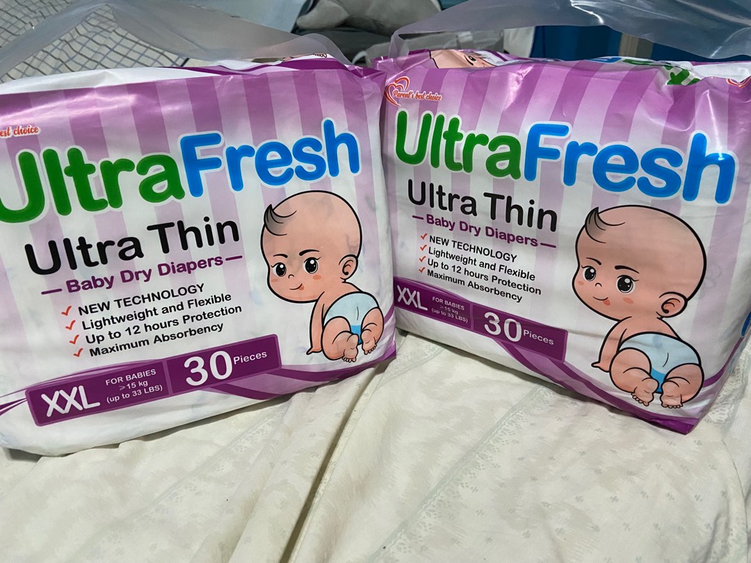 Ultrafresh Ultra Thin diapers XXL - TAPE, Babies & Kids, Bathing ...