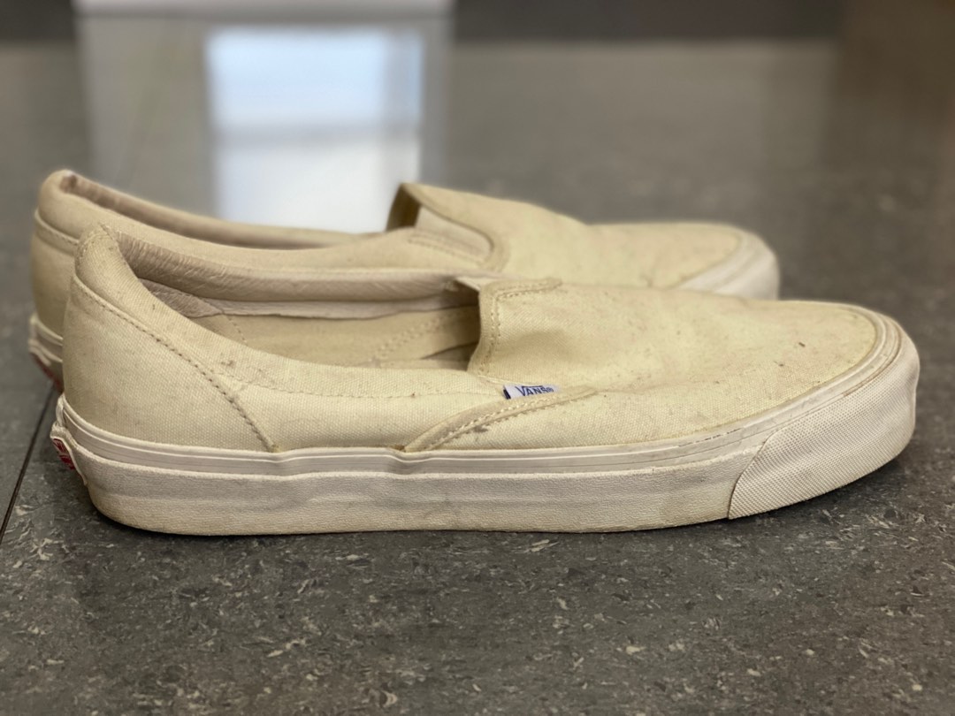 Vans Vault Slip-on Cream, Men's Fashion, Footwear, Sneakers on Carousell
