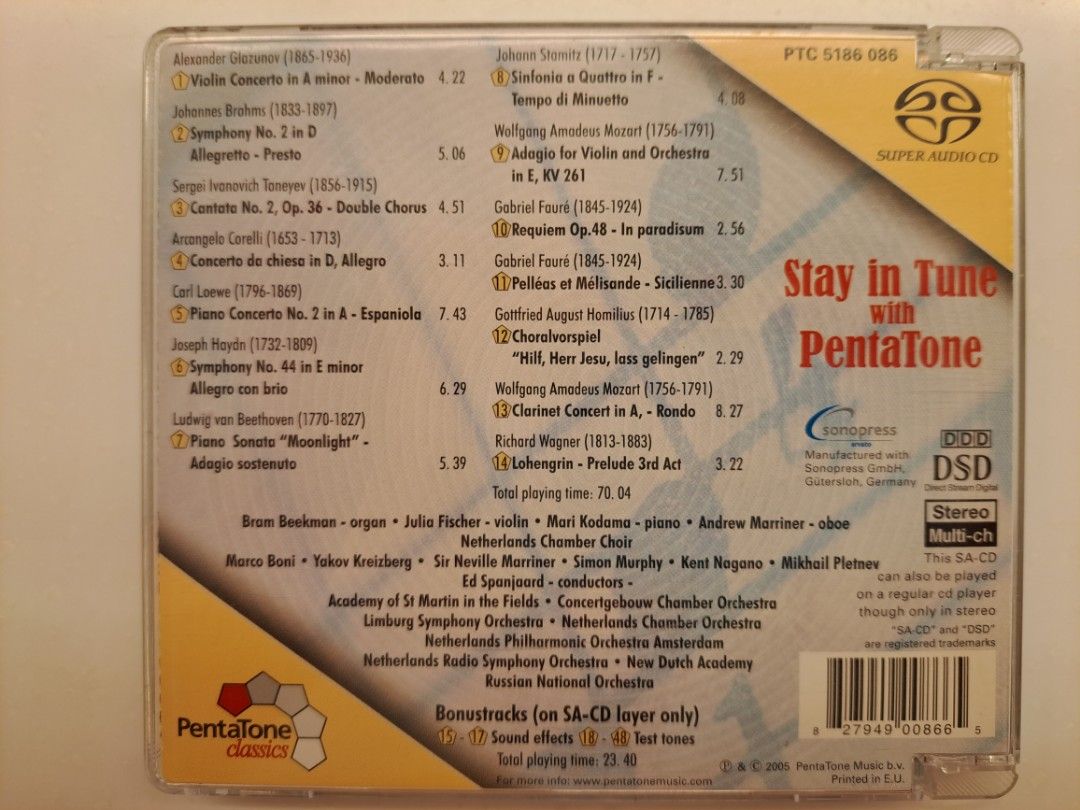 VARIOUS ARTISTS - Super Audio Sampler 2. Classical music. Stay in Tune ...