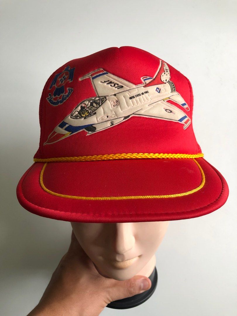VINTAGE USAF THUNDERBIRDS TRUCKERS CAP, Men's Fashion, Watches ...