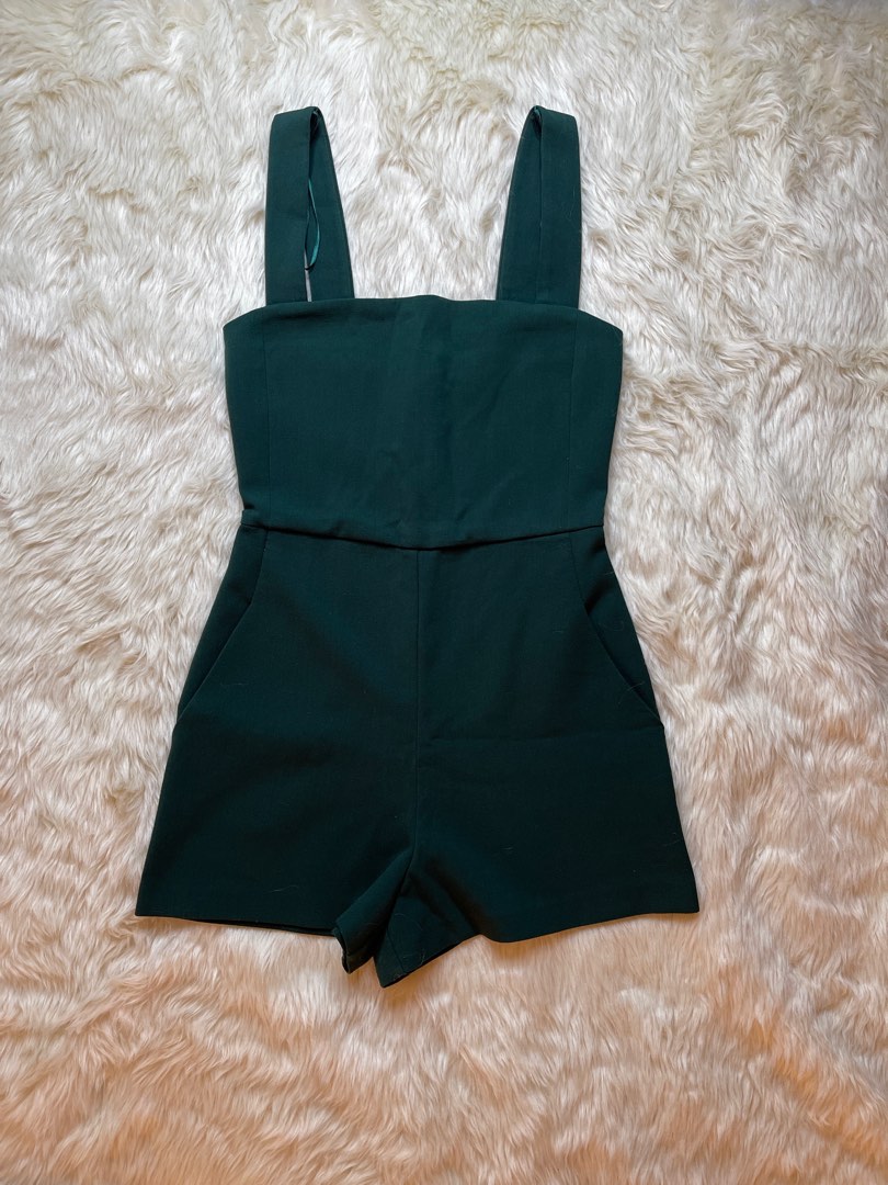 Zara Emerald Green Romper, Women's Fashion, Dresses & Sets, Rompers on ...