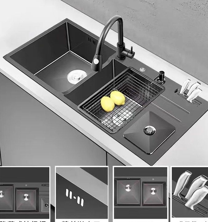 120 x 50 cm Extra Large XL Size Kitchen Sink Two Basin Sink, Furniture ...