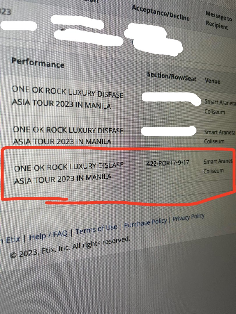 (1) Ticket ONE OK ROCK DAY 1, Tickets & Vouchers, Event Tickets on Carousell