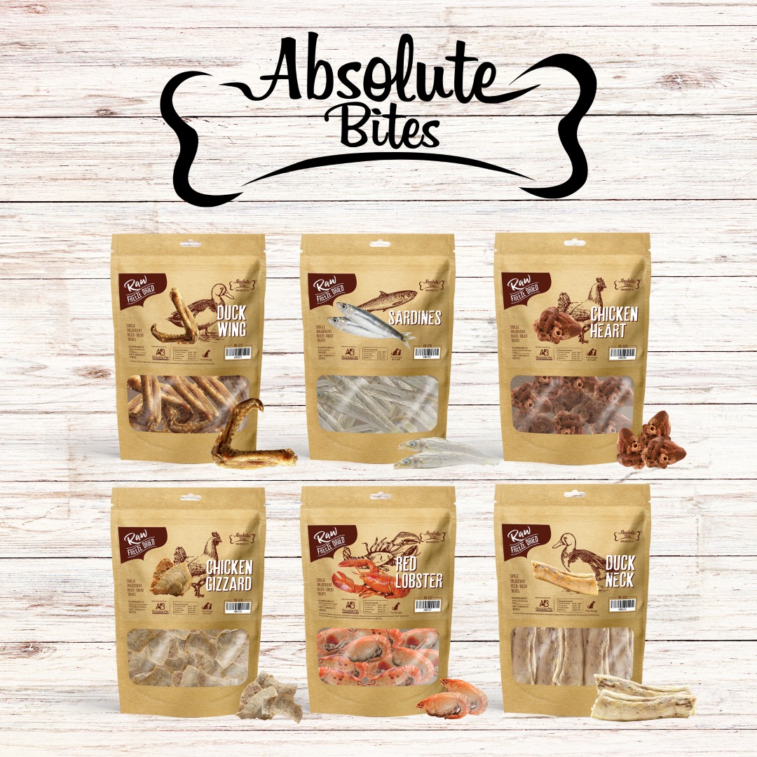 Absolute Bites Raw Freeze Dried Dog & Cat Treats (Small)(6 Flavours ...