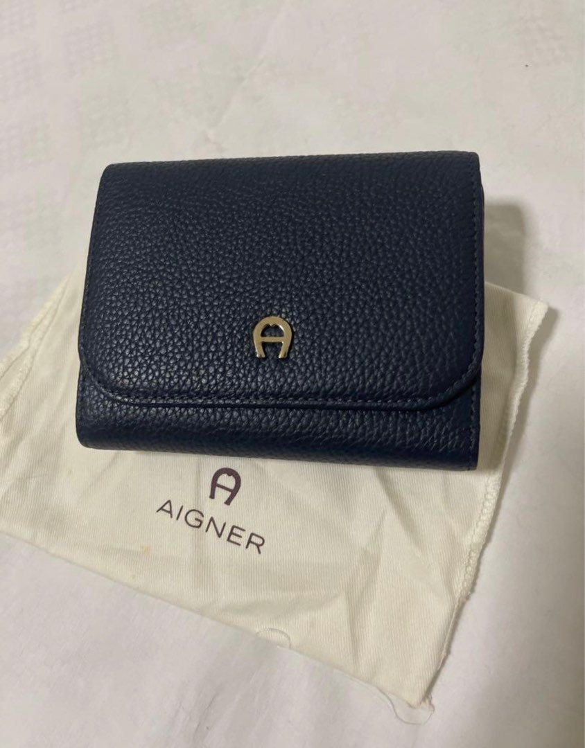 Aigner Navy Blue Wallet, Luxury, Bags & Wallets on Carousell