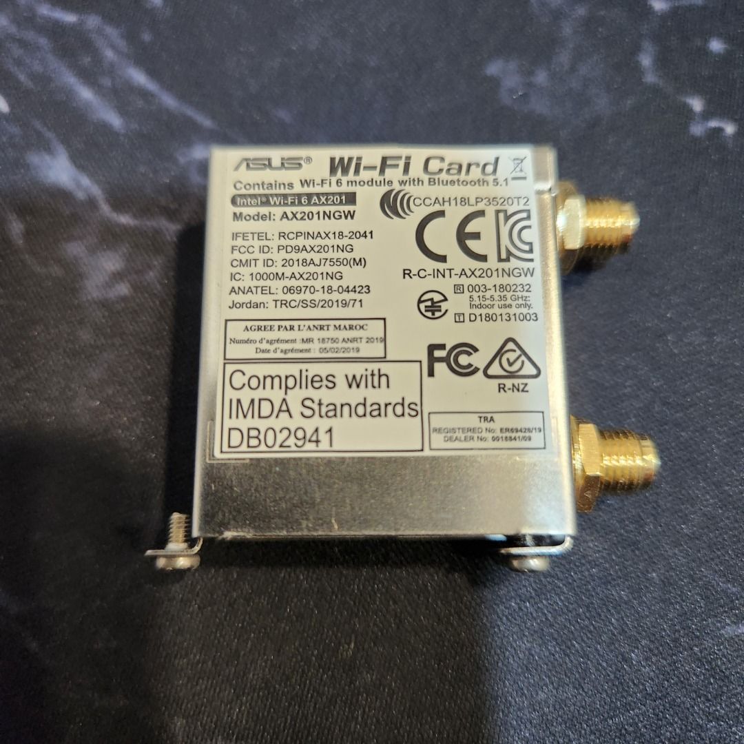 ASUS WIFI Card_intel AX201NGW Wi-Fi 6 無線網卡_含外接天線, 電腦及科技產品, 電腦周邊產品, Wifi ...