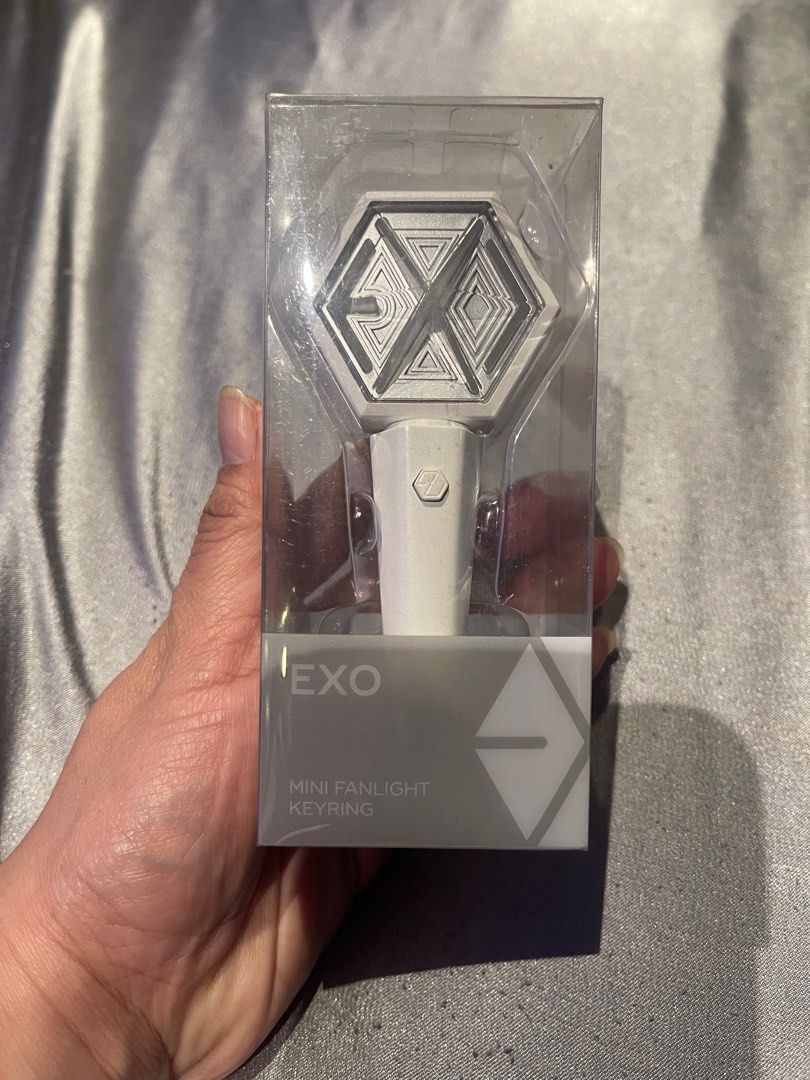 Authentic EXO mini fanlight keyring official merch, Hobbies & Toys ...