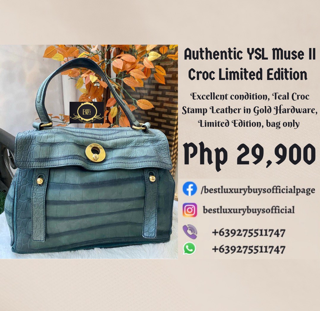 Authentic YSL Muse 2 II Croc Limited Edition Bag, Luxury, Bags ...