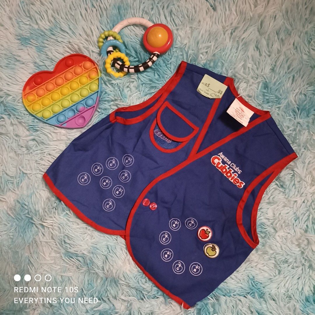 Awana clubs cubbies uniform vest, Babies & Kids, Babies & Kids Fashion ...