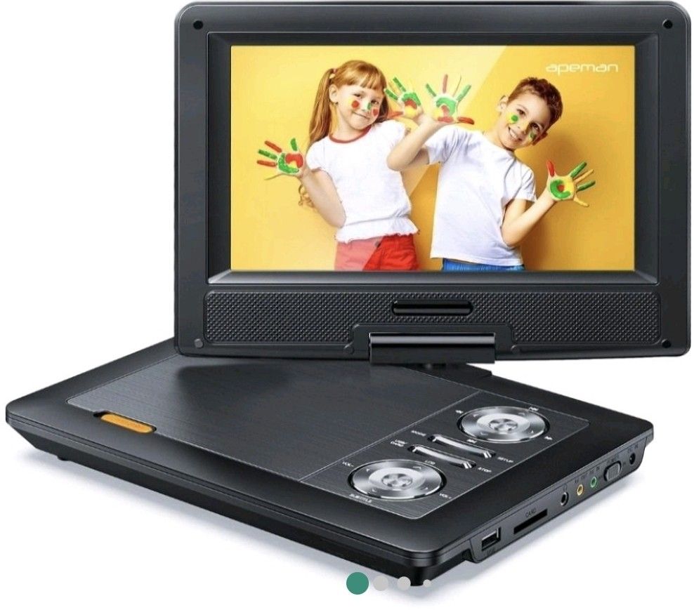 B3)APEMAN PV970 Portable DVD Video Player with Swivel screen DVD+RW/-RW ...