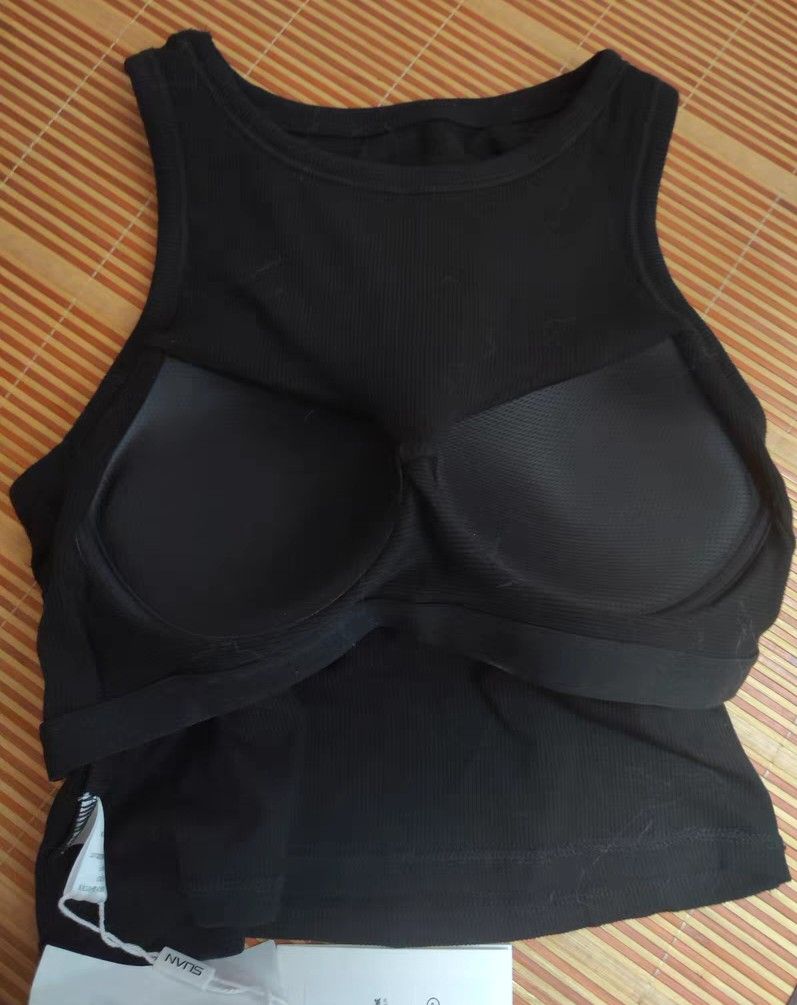 Black Padded Crop Top Bra Bralette, Women's Fashion, Tops, Sleeveless ...