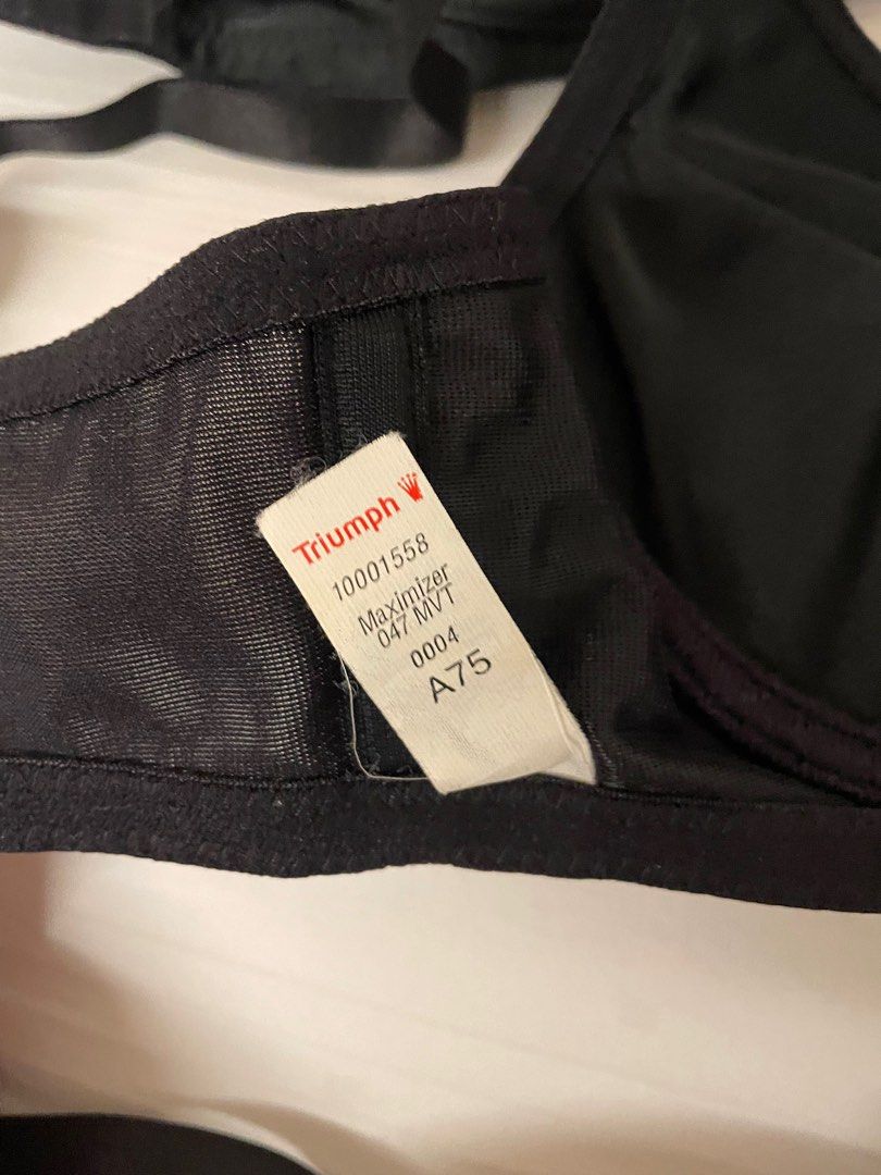 BN Triumph Maximizer black bra A75, Women's Fashion, New Undergarments ...