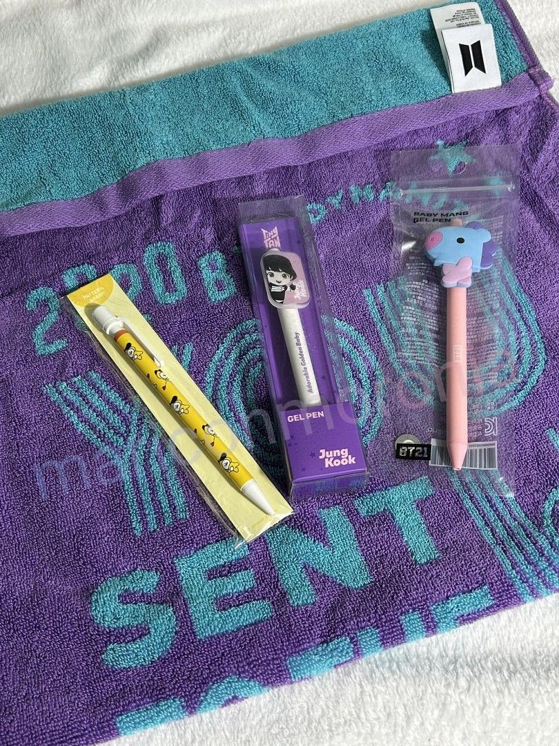 BTS Merch Bundle - Dynamite Towel, BT21/Tinytan Pen and Pencil, Hobbies ...