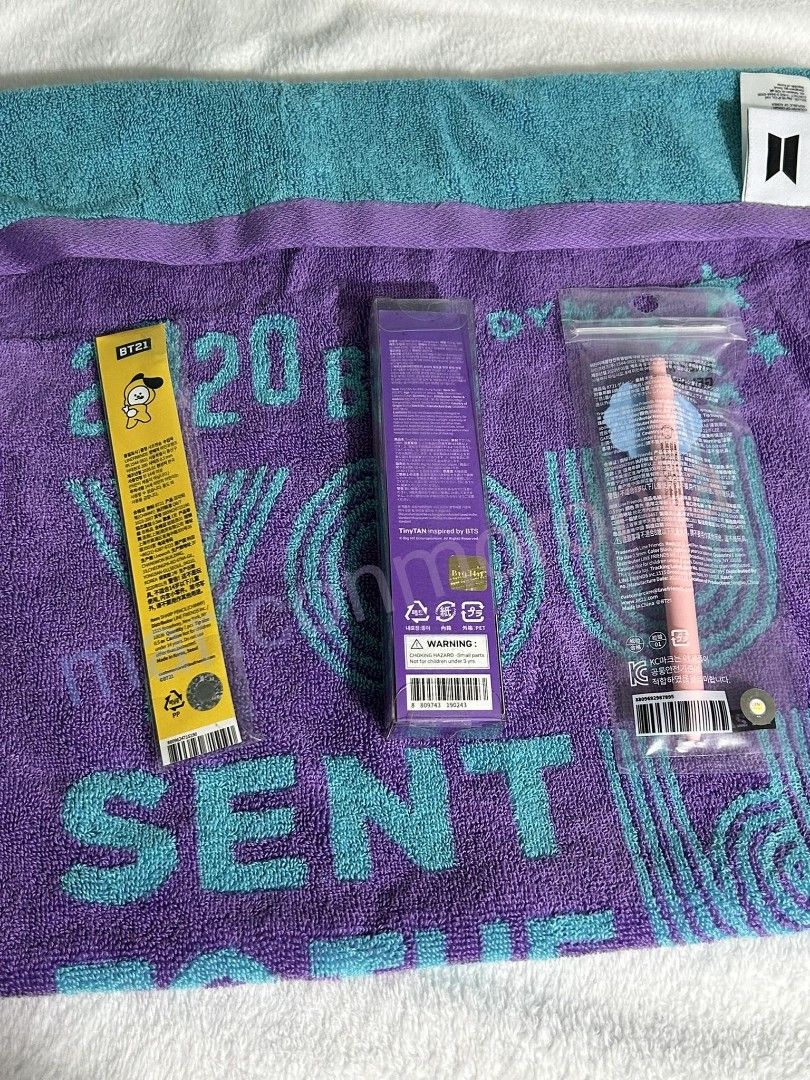 BTS Merch Bundle - Dynamite Towel, BT21/Tinytan Pen and Pencil, Hobbies ...
