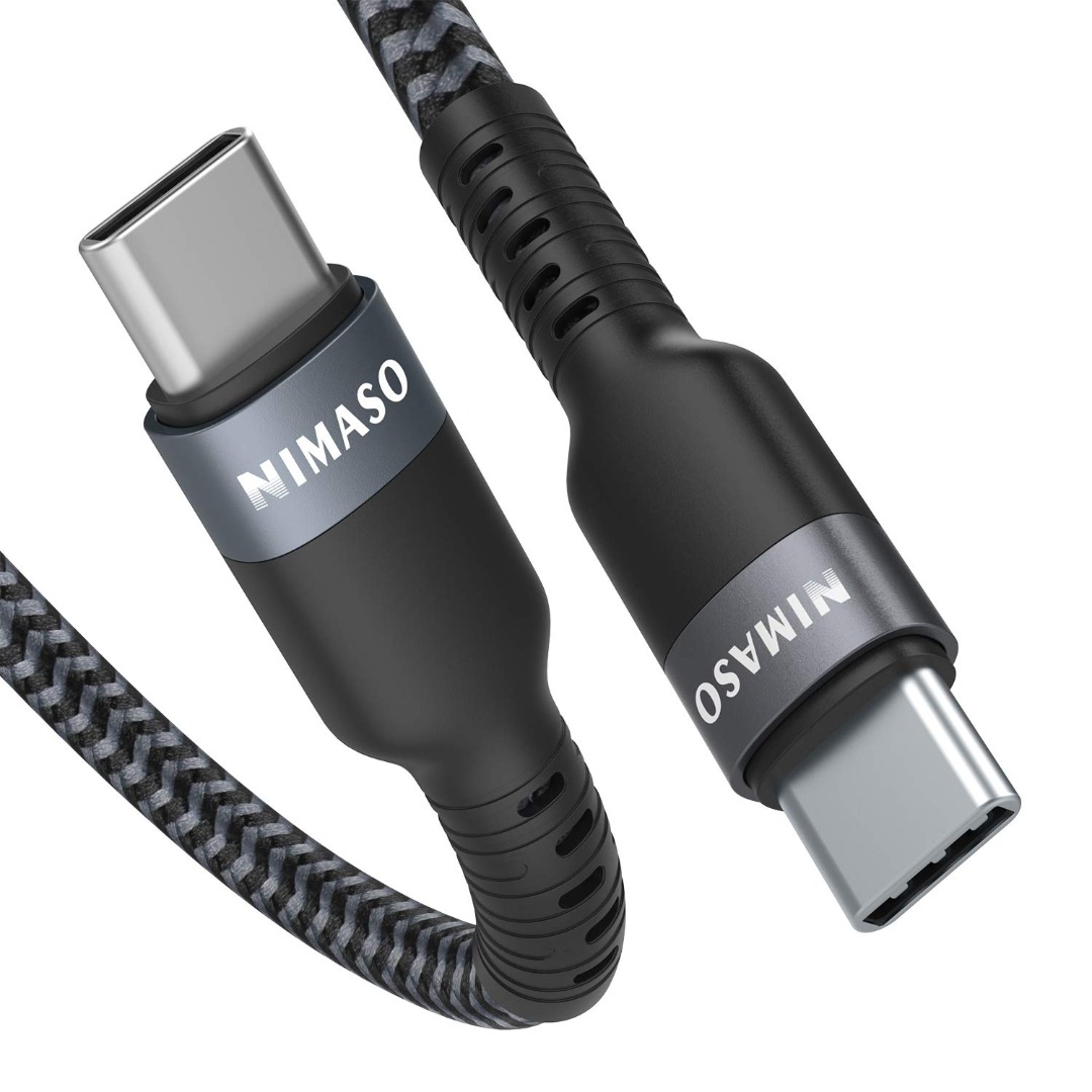 (C53) USB C to USB C Cable 3.0 Fast Charging[6.6FT],NIMASO USB Type C PD Cord 60W 5Gbps, Mobile ...