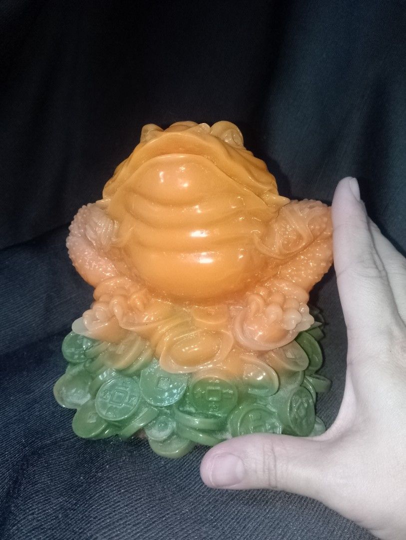 Chinese Lucky Charms Green and Orange Lucky Toads and Laughing Buddha ...