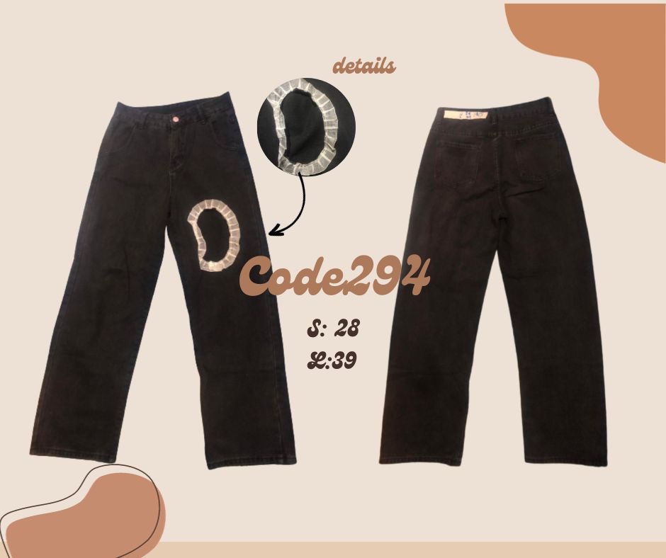 Code294 Denim Black Pants, Women's Fashion, Bottoms, Jeans on Carousell