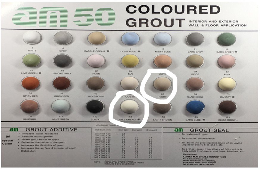 Colored Tile Grout Cement Grouting Cement, Everything Else on Carousell